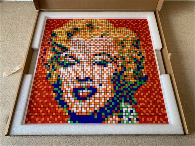 Rubik Shot Red Marilyn NVDR1-4 by Invader on artnet