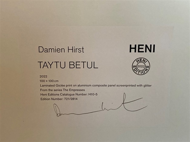 Taytu Betul H10-5 from The Empresses series by Damien Hirst on artnet