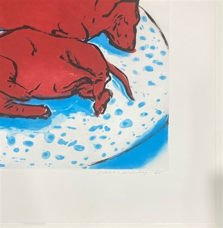 Horizontal Dogs by David Hockney on artnet