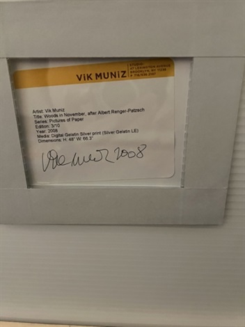 Woods in November, after Albert Renger-Patzsch, from Pictures of Paper by Vik Muniz on artnet