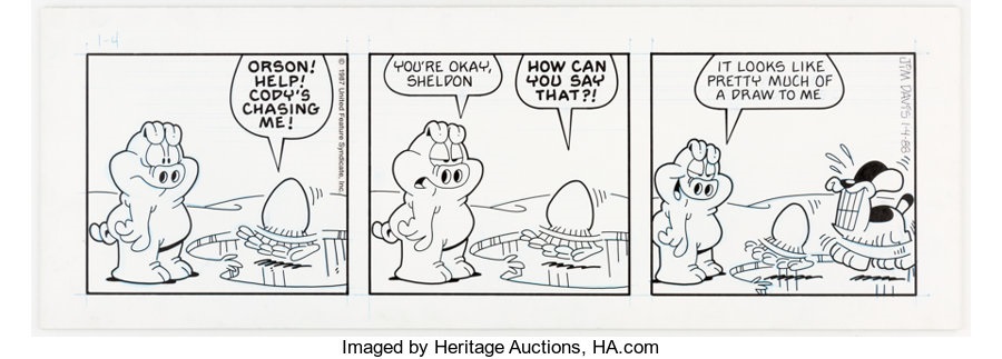 Jim Davis US Acres Daily Comic Strip Original Art dated 1-4-88 United ...