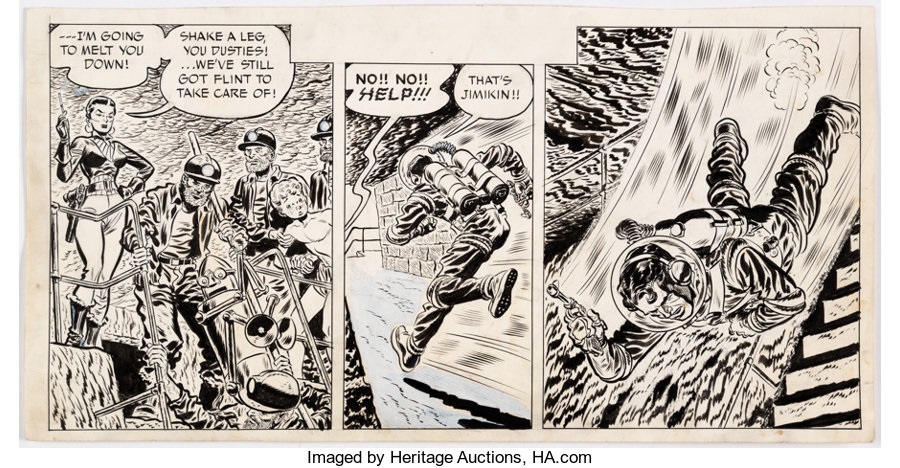 Lee Elias Beyond Mars Partial Sunday Comic Strip Original Art New York ...