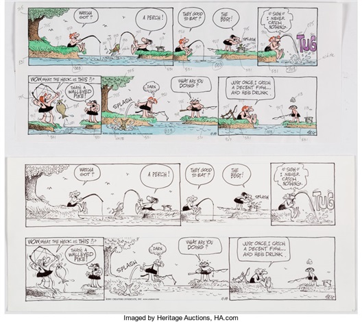 Johnny Hart B.C. Sunday Comic Strip Original Art and Hand-Tinted Color ...