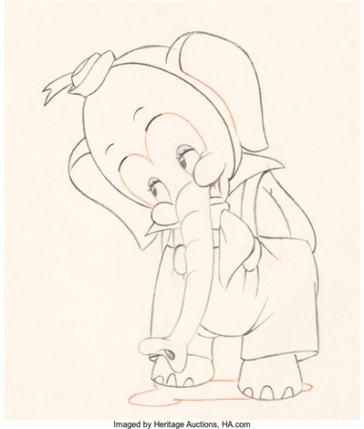 Elmer Elephant Animation Drawing Walt Disney, 1936 by Walt Disney ...