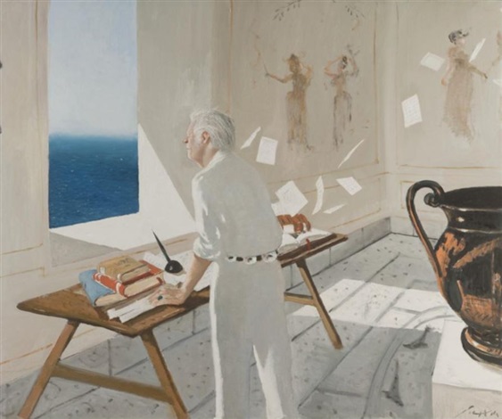 The Blind Poet and the Constant Sea by Julio Larraz on artnet
