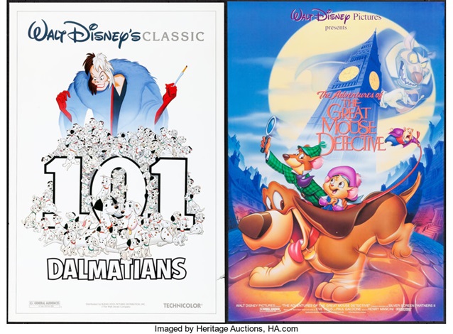The Great Mouse Detective and 101 Dalmatians Theatrical Reissue Posters ...