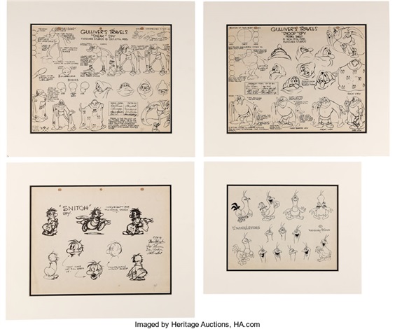 Gullivers Travels Model Sheets Group of 4 Fleischer Studios, 1939 ...