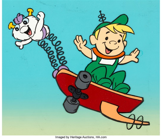 The Jetsons Elroy and Orbitty Publicity Cel and Production Background ...