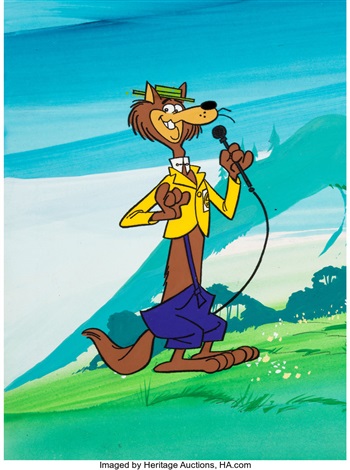 Laff-A-Lympics Mildew Wolf Production Cel and Master Painted Background ...