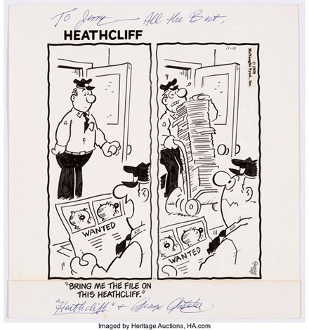 George Gately Heathcliff Daily Comic Strip Original Art dated 11-10-78 ...