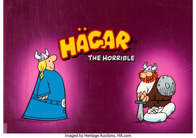 Hagar the Horrible Production Cel Title Card with Key Master Background ...