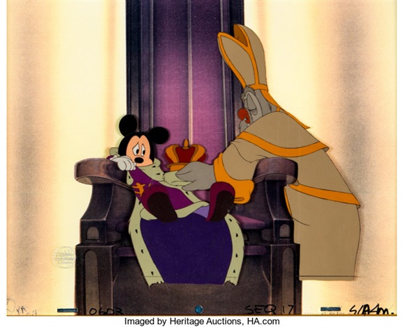 The Prince and the Pauper Mickey Mouse Production Cel Walt Disney, 1990 ...
