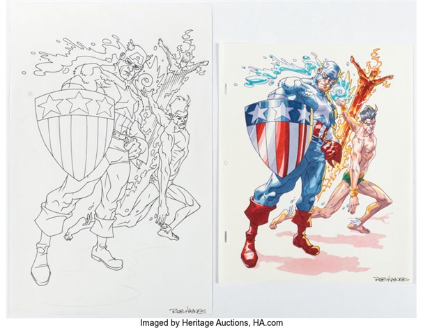 Rob Haynes - The Invaders Illustration Original Art Group of 3 undated ...