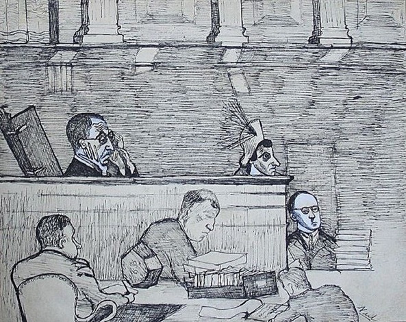 Judge Medina-Trial Scene by Alice Neel on artnet
