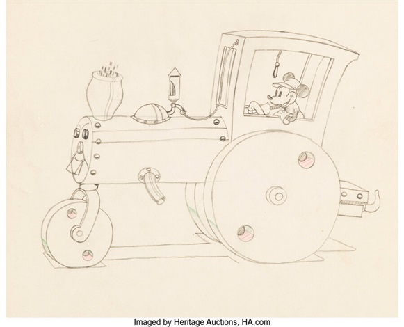 Mickeys Steam Roller Mickey Mouse Animation Drawing Walt Disney, 1934 ...