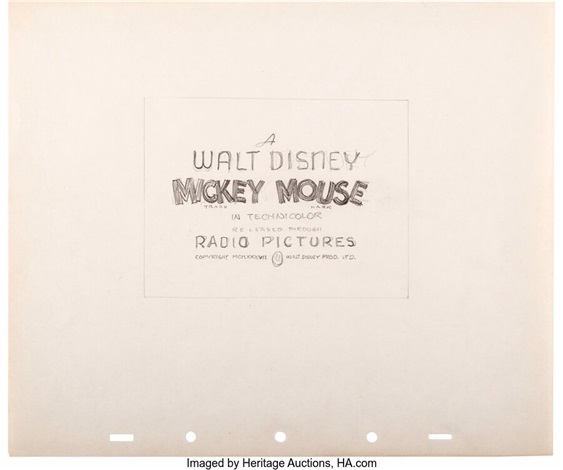 A Walt Disney Mickey Mouse Cartoon Title Preliminary Design Original ...