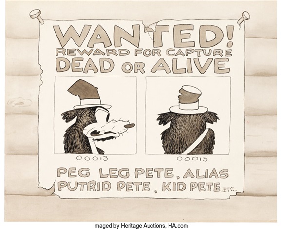 Ozzie of the Mounted Peg Leg Pete Wanted Poster Master Background Walt ...
