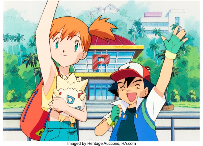 Pokémon Misty, Ash, and Togepi Production Cel From Pokeball Peril with ...