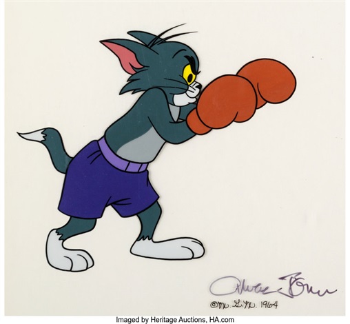 Tom and Jerry - Tom Boxing Signed Production Cel MGM, c. 1960s by Metro ...