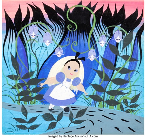 Mary Blair Alice in Wonderland Alice and Flowers ConceptColor Key ...