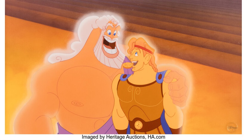 Hercules Zeus and Hercules Presentation Cel on Key Master Background ...