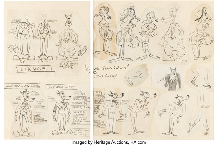 Little Rural Riding Hood Large Original Model Sheet Drawing MGM, 1949 ...