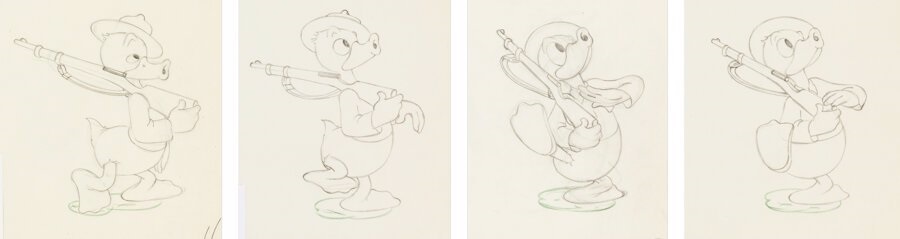 The Vanishing Private Donald Duck Marching Sequence Animation Drawings ...