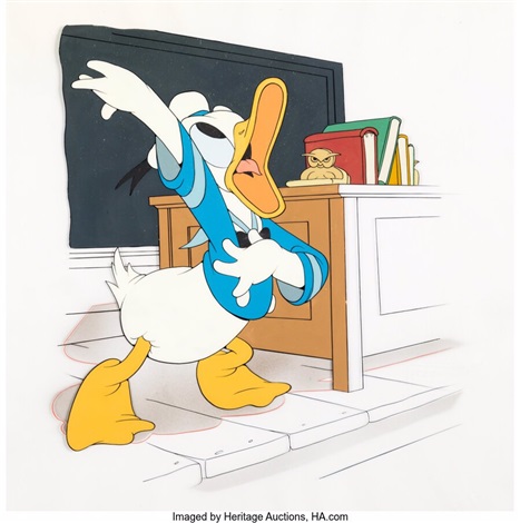 School Days in Disneyville Donald Duck Original Book Art Cel Walt ...