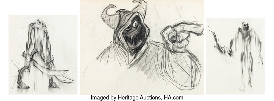 The Black Cauldron Horned King and Cauldron Born Character Development ...