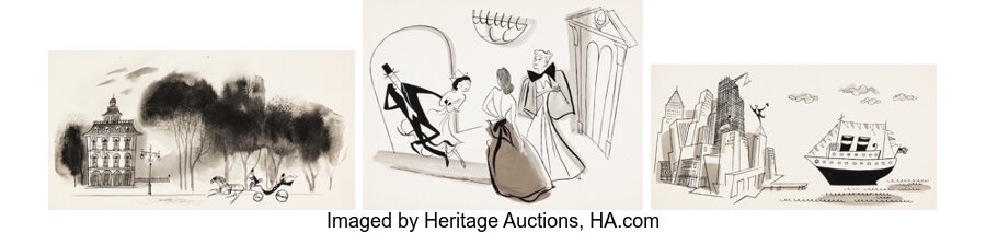 The Four Poster Storyboard Original Art Group of 3 UPA, 1952. by UPA ...