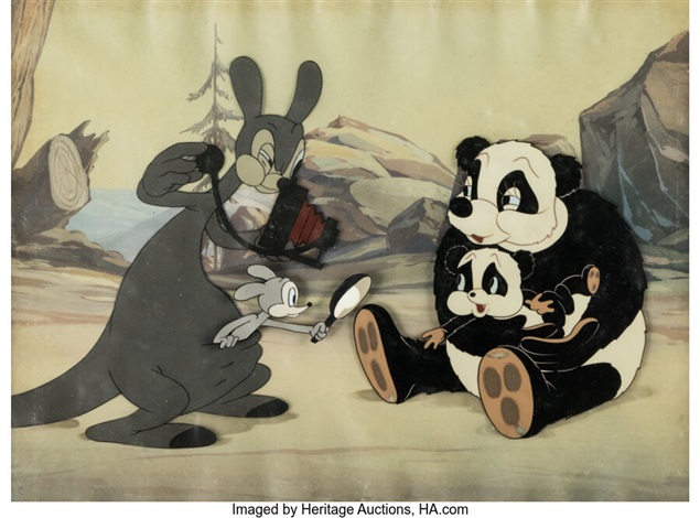 Life Begins for Andy Panda First Andy Panda Cartoon Production Cel with ...