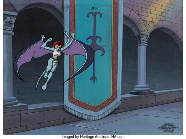 Gargoyles Temptation Demona Production Cel With Key Master Background