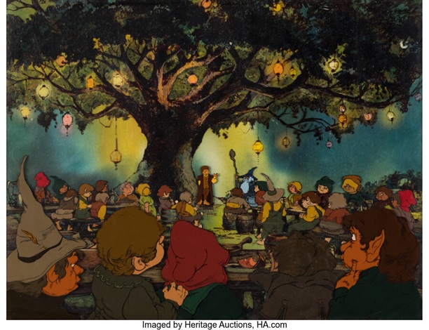 The Lord of the Rings Bilbos Birthday Party Production Cel Setup with ...