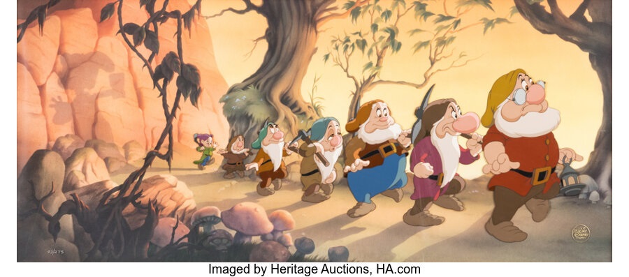 Heigh-Ho Snow White and the Seven Dwarfs Sold-Out Limited Edition 23 Pan Cel 93275 Walt Disney ...