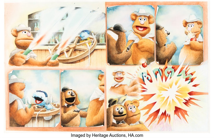 The Muppet Show Book Cowboy Time Fozzie Bear with Rowlf and Whatnot ...