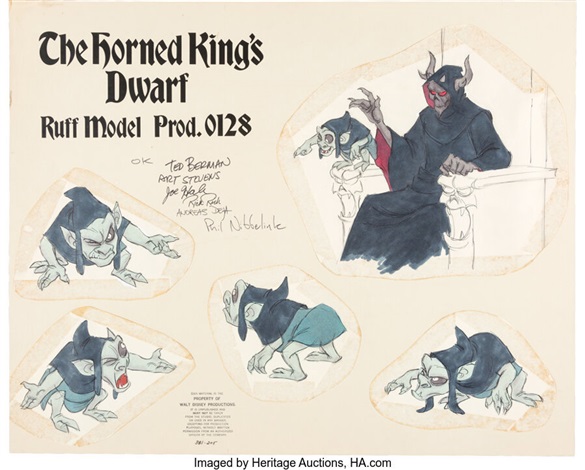 The Black Cauldron Creeper Oversized Model Sheet Original Art Signed by ...