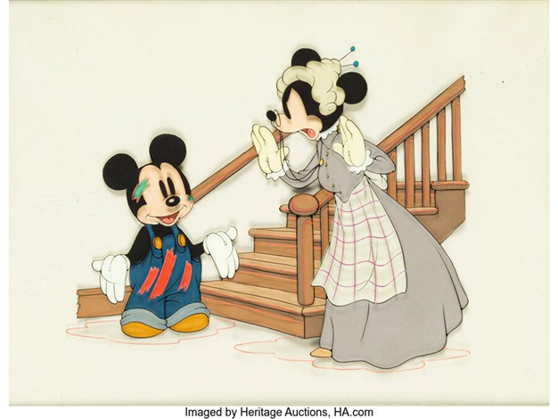 Mickey Never Fails Mickey Mouse and Aunt Matilda Original Book Cel Walt ...