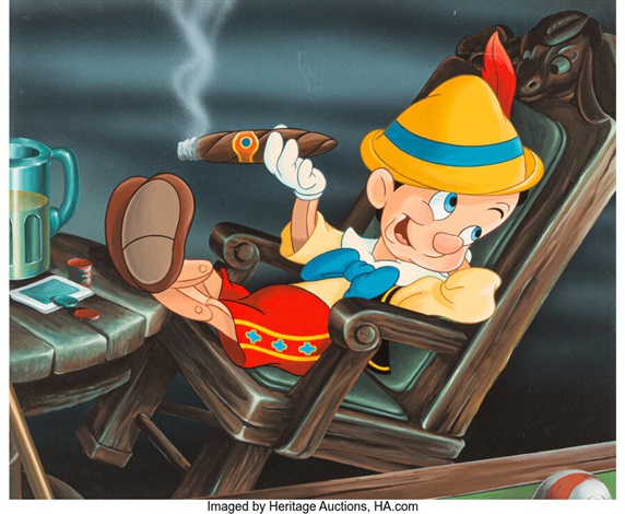 Pinocchio Storybook Illustration and Preliminary Drawing Walt Disney, c ...