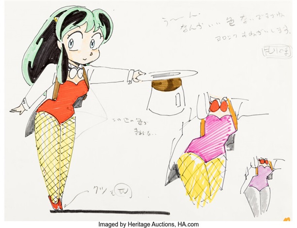 Urusei Yatsura Lum Invader Color Model Drawing Signed by Yuji Moriyama ...