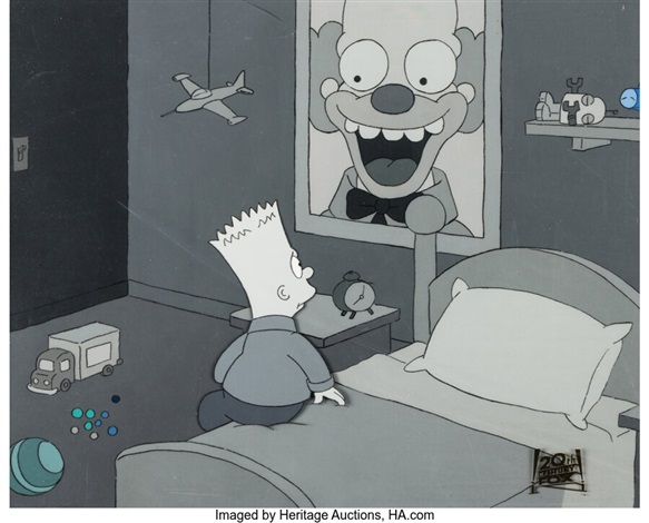 The Simpsons Krusty Gets Busted Bart Production Cel with Key Master ...