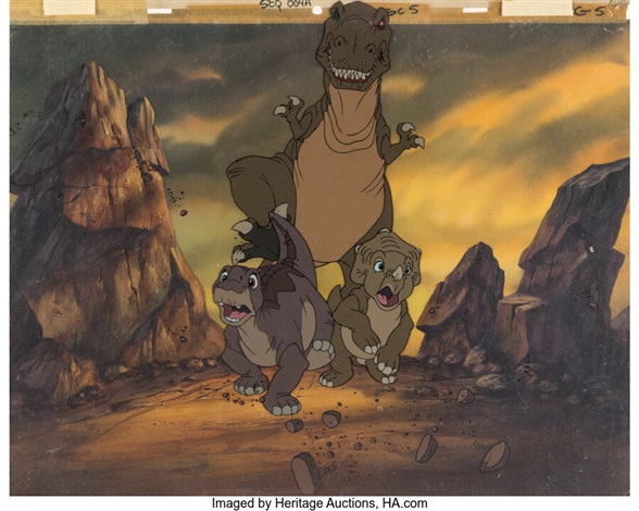 The Land Before Time Original Production Cel Setup with Key Master ...