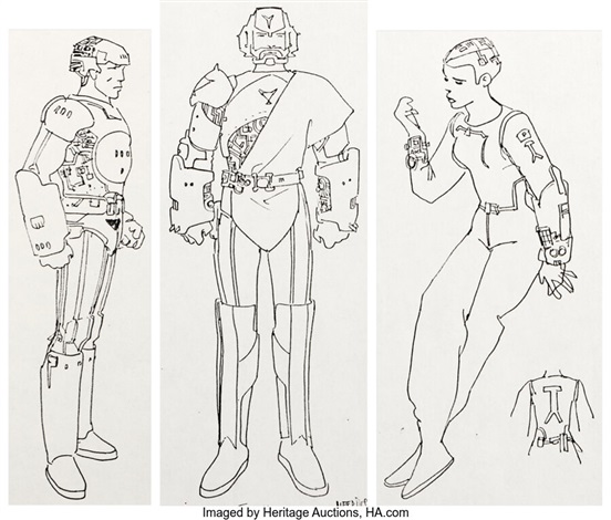 TRON Yori, Flynn, and Tron RARE Concept Design Sketches by Moebius ...
