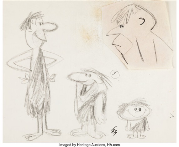 The Flintstones Fred Flintstone, Barney Rubble, and Fred Jr. Early ...