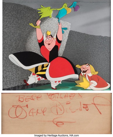 Alice in Wonderland Queen of Hearts and King of Hearts Production Cel ...