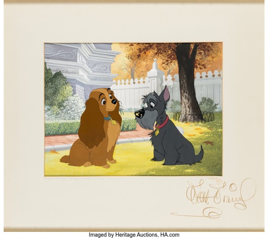 Lady and the Tramp Lady and Jock Production Cel with Master Background ...