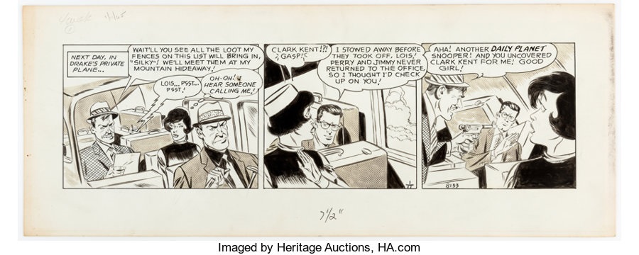 Wayne Boring Superman Daily Comic Strip Original Art Group of 2 ...