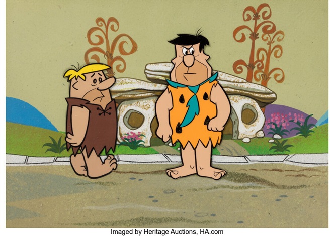The Flintstones Fred and Barney Production Cel and Master Background ...
