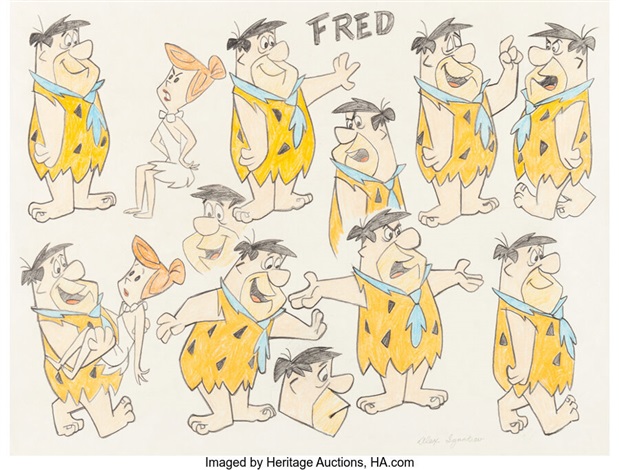The Flintstones Fred Model SheetStudy Sketch by Alex Ignatiev Hanna ...