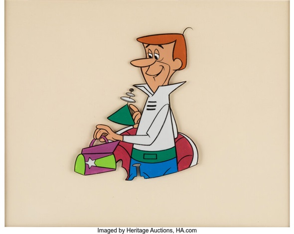 The Jetsons Opening Title Sequence George Jetson Production Cel Hanna