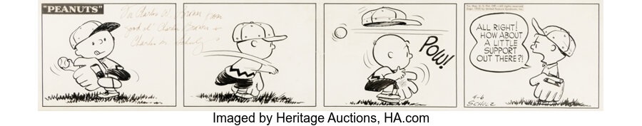 Charles Schulz Peanuts Charlie Brown Baseball-Themed Daily Newspaper ...